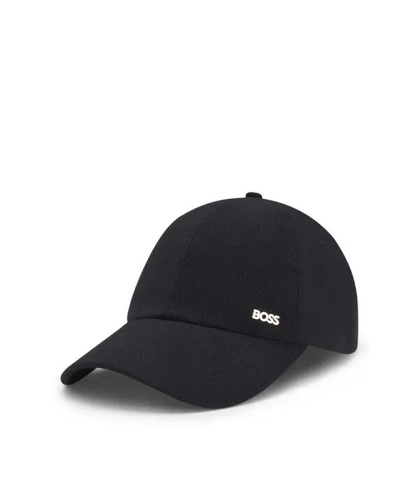 BOSS Cotton-blend Corduroy Baseball Cap With Metal Logo - Black
