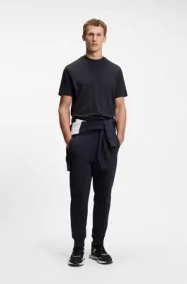 BOSS Stretch-cotton T-shirt With Jacquard Tape