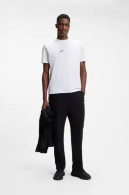 BOSS Regular-fit Photoprint T-shirt In Stretch Cotton