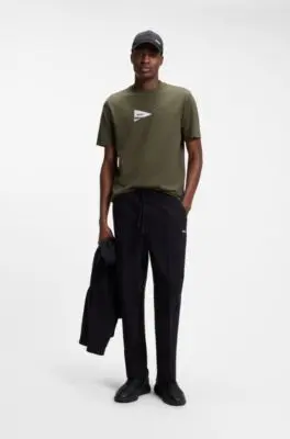 BOSS Regular-fit Photoprint T-shirt In Stretch Cotton