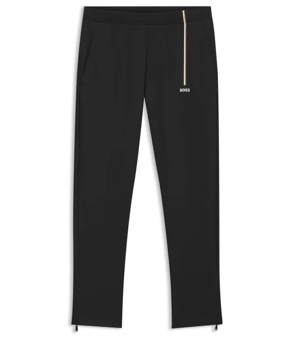 BOSS Active Track Pants In Thermoregulating Stretch Gabardine - Black