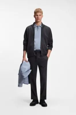 BOSS Regular-fit Sweatshirt With Tonal Jacquard Tape