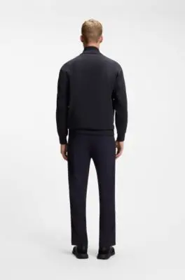 BOSS Regular-fit Sweatshirt With Tonal Jacquard Tape