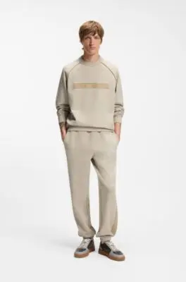 Hugo Relaxed-fit Cotton-terry Sweatshirt With Wide-set Logo