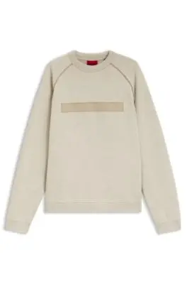 Hugo Relaxed-fit Cotton-terry Sweatshirt With Wide-set Logo
