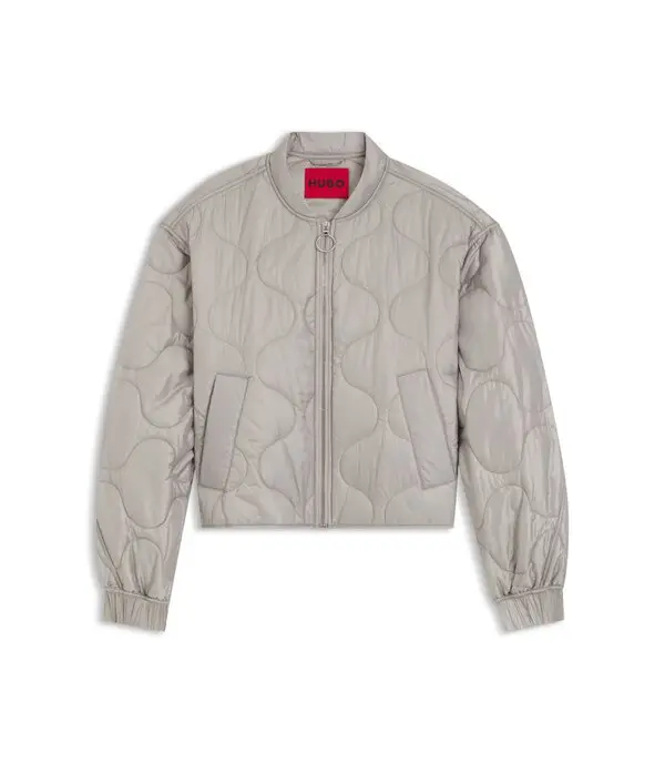 Hugo Quilted Water-repellent Bomber Jacket - Light Grey