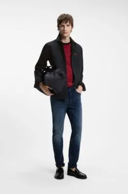 Hugo Relaxed-fit Shirt In Cotton Twill With Chest Logo - Black