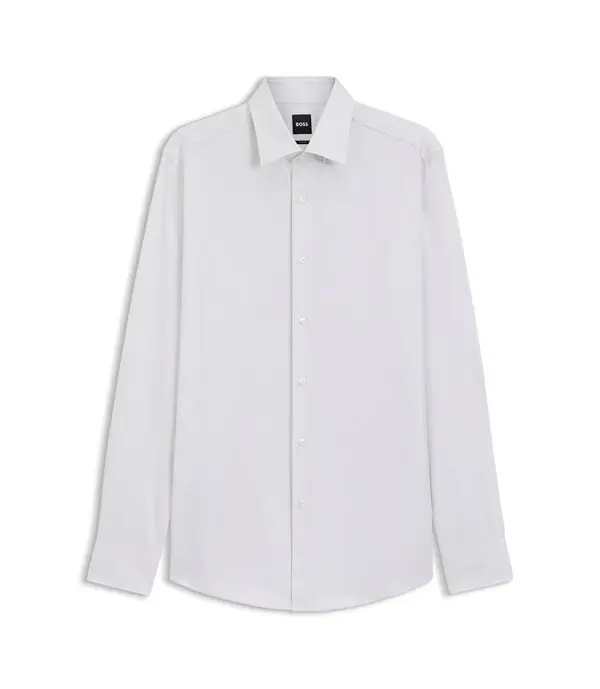 BOSS Slim-fit Shirt In Refined Italian Cotton - Khaki