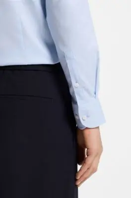 BOSS Slim-fit Shirt In A Thermoregulating Structured Cotton Blend