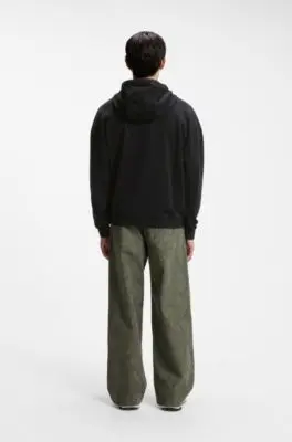 Hugo Cotton-terry Hoodie With Logo Graphic
