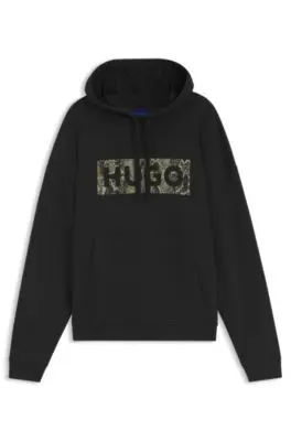 Hugo Cotton-terry Hoodie With Logo Graphic
