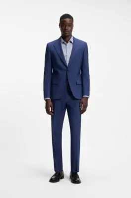 Hugo Slim-fit Shirt In Printed Dobby Cotton