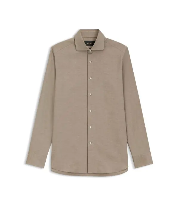 BOSS Regular-fit Shirt In Patterned Italian-made Cotton