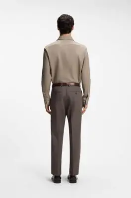 BOSS Regular-fit Shirt In Patterned Italian-made Cotton