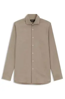 BOSS Regular-fit Shirt In Patterned Italian-made Cotton