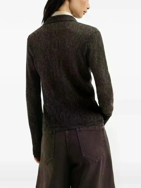 Brunello Cucinelli Sparkling Rib-knit Cardigan - Brown