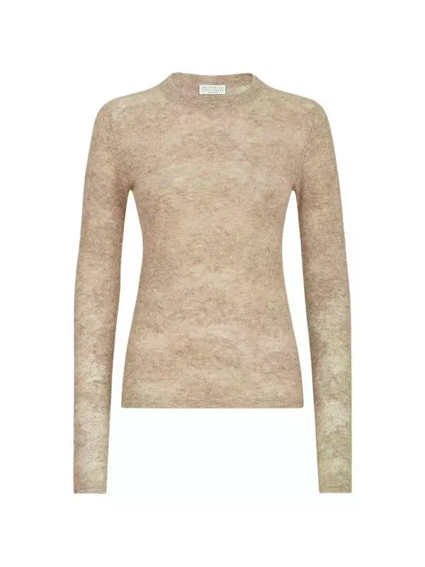 Brunello Cucinelli Silk, Alpaca And Wool Flower-lace Sweater