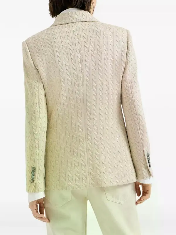 Brunello Cucinelli Sparkling Cotton And Viscose English-rib-knit Blazer With Monili - Neutrals