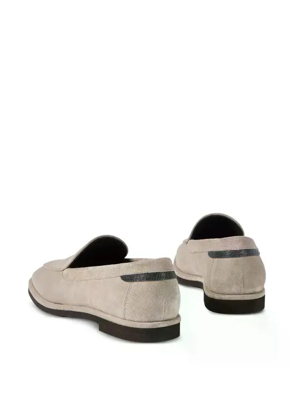 Brunello Cucinelli Suede Loafers With Monili Detail