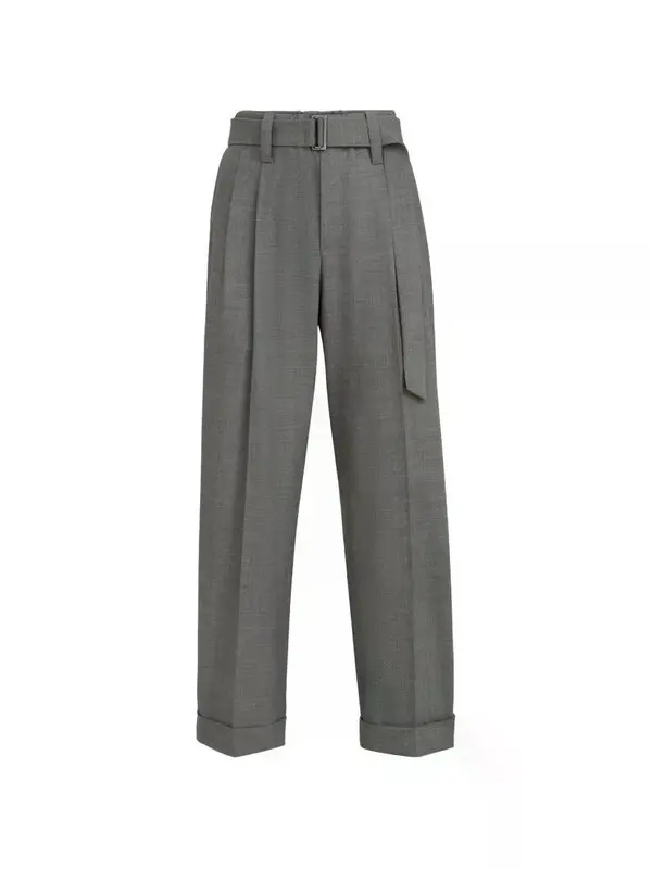 Brunello Cucinelli Tropical Luxury Wool Baggy Sartorial Trousers - Grey