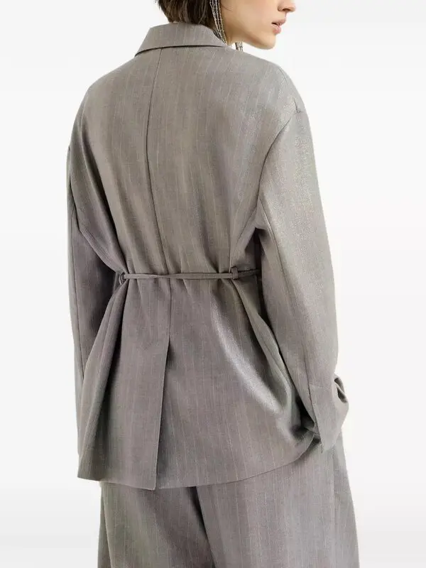 Brunello Cucinelli Sparkling Virgin-wool Pinstripe Blazer With Monili