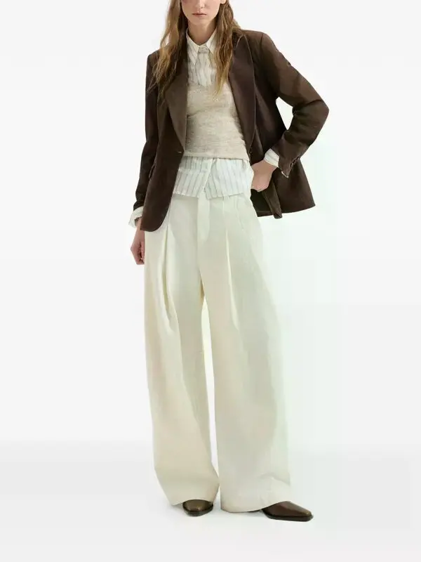 Brunello Cucinelli Silk, Alpaca And Wool Flower-lace Knit Top - Neutrals