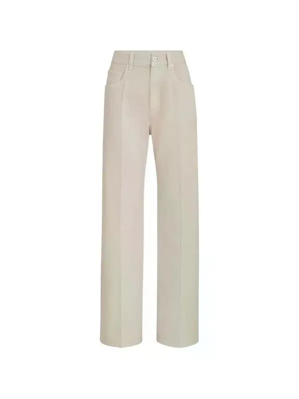Brunello Cucinelli Dyed Denim Loose Trousers - Neutrals
