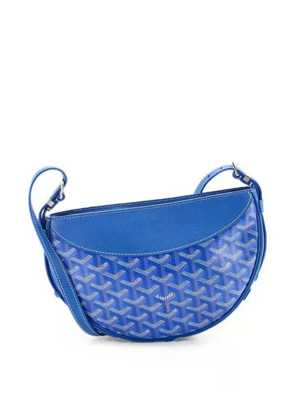 Goyard Hirondelle Shoulder Bag In Coated Canvas And Leather - Blue