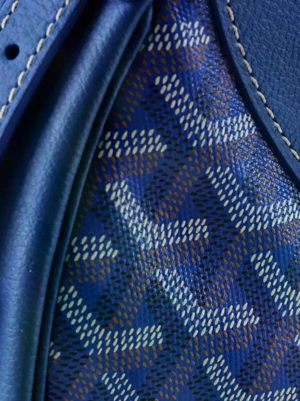Goyard Hirondelle Shoulder Bag In Coated Canvas And Leather - Blue
