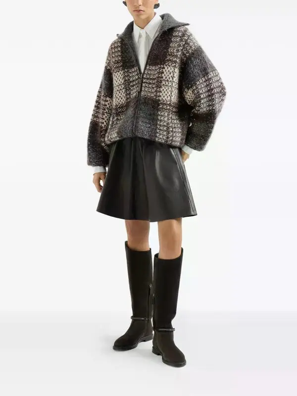 Brunello Cucinelli Polished Nappa-leather Mini Circle Skirt