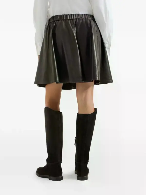 Brunello Cucinelli Polished Nappa-leather Mini Circle Skirt