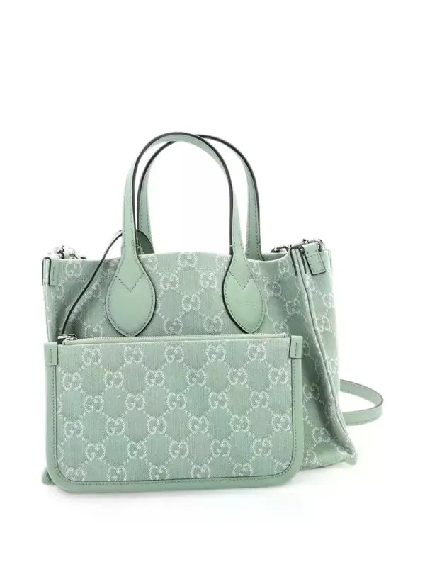 Gucci Ophidia Gg Denim Medium Shopper Tote Bag