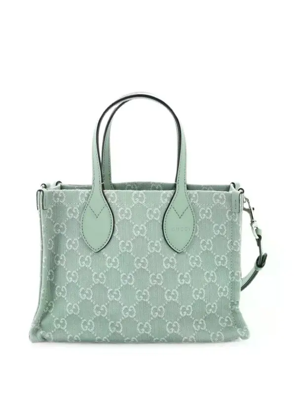 Gucci Ophidia Gg Denim Medium Shopper Tote Bag