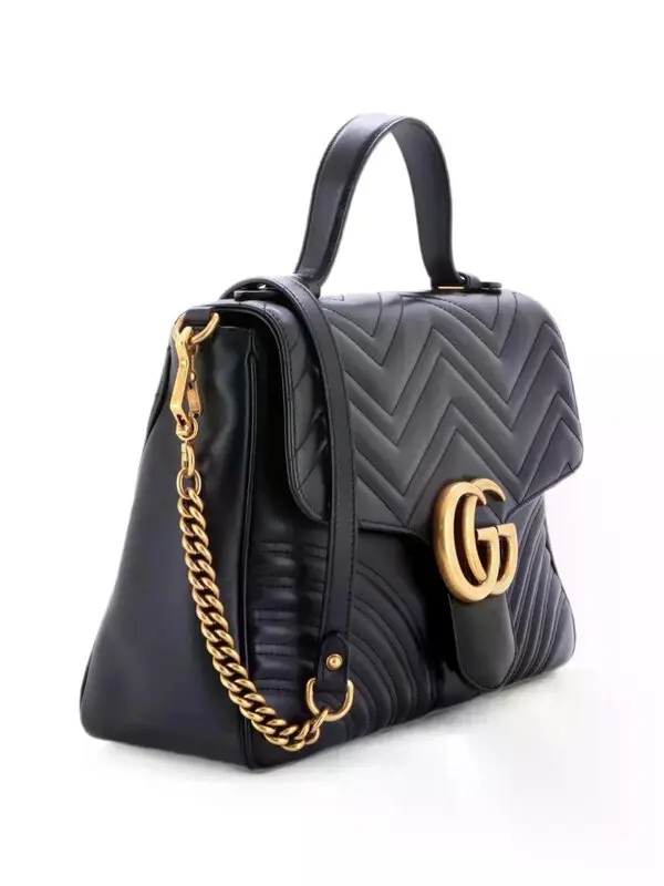 Gucci Gg Marmont Matelassé Leather Medium Top Handle Flap Bag