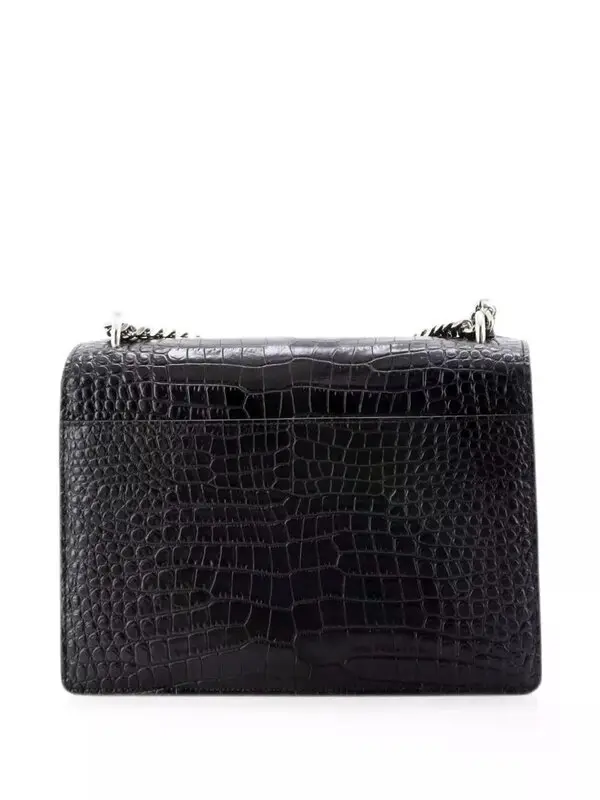 Saint Laurent Medium Sunset Crocodile Embossed Leather Bag