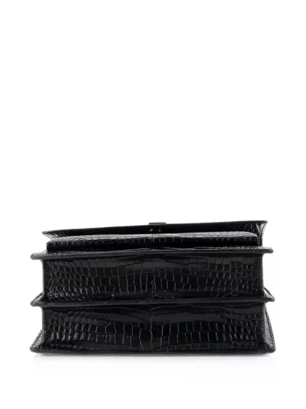 Saint Laurent Medium Sunset Crocodile Embossed Leather Bag