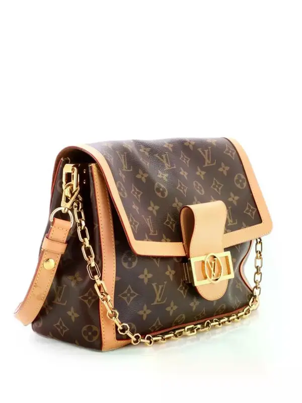LOUIS VUITTON Dauphine Soft Monogram Canvas Gm Shoulder Bag - Brown