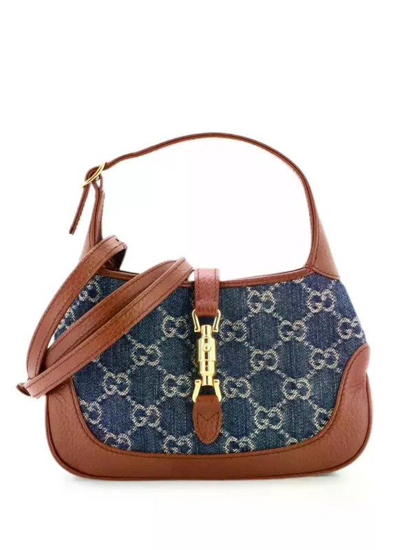 Gucci Jackie 1961 Gg Denim Mini Hobo Bag - Blue
