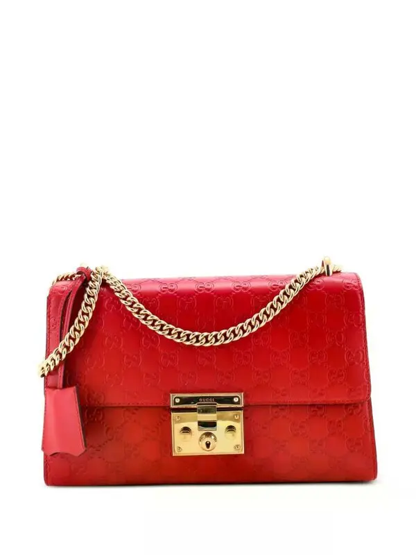 Gucci Padlock Medium Shoulder Bag - Red