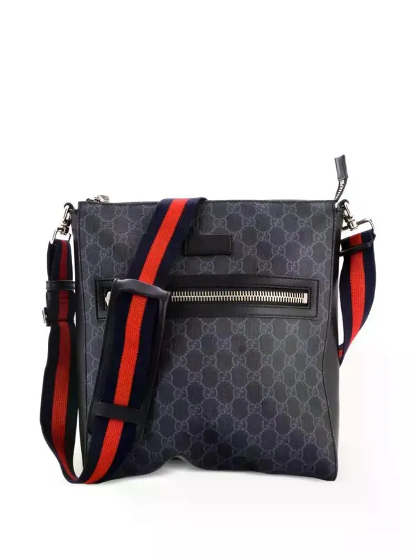 Gucci Gg Coated Canvas Medium Messenger Bag - Black