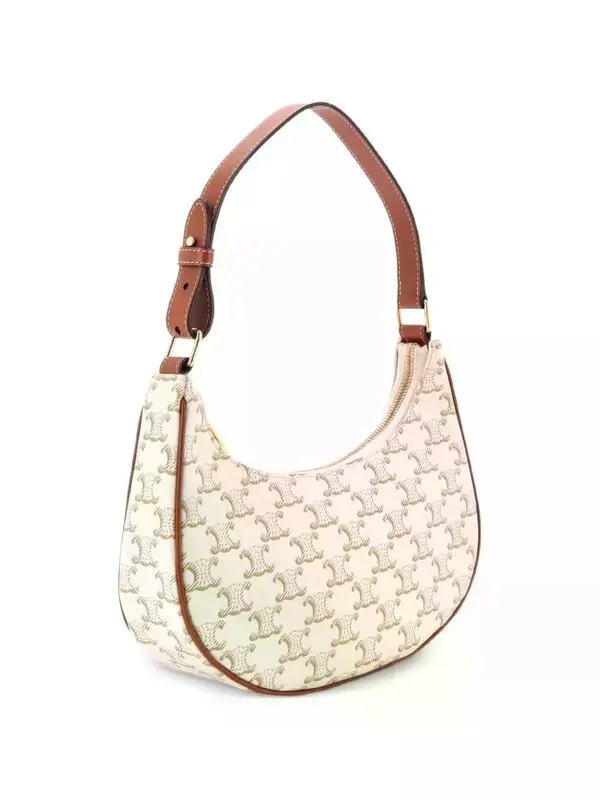 Celine Ava Triomphe Coated Canvas Hobo Bag - Brown