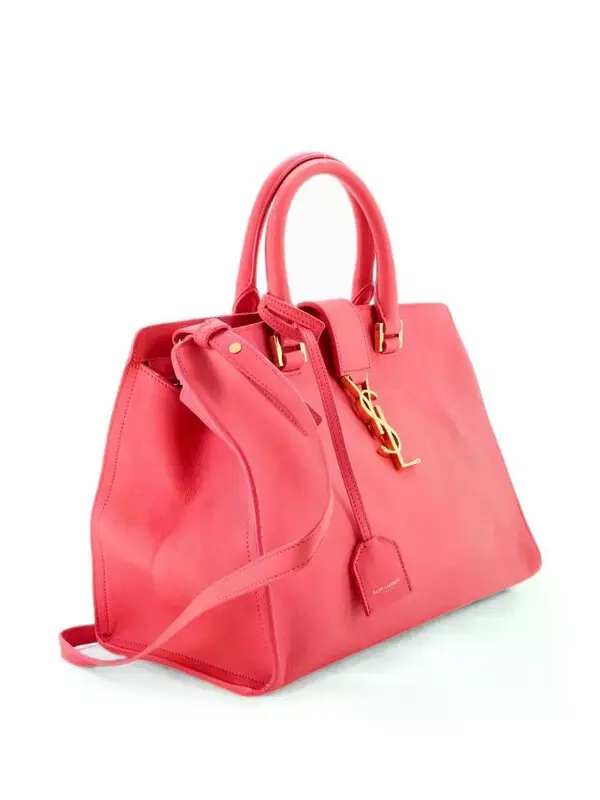 Saint Laurent Monogram Cabas Leather Small Satchel