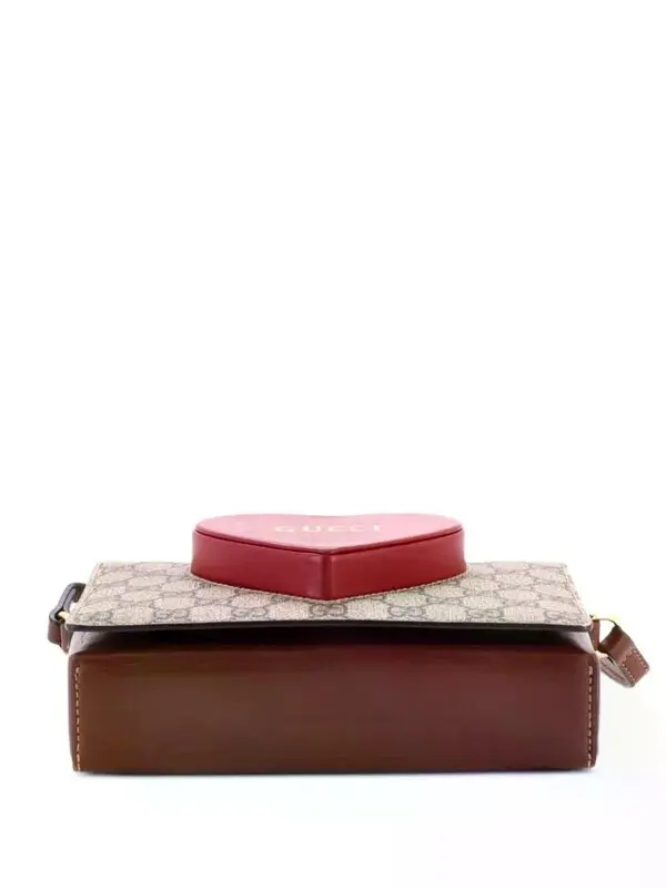 Gucci Logo Heart Gg Coated Canvas Crossbody Bag