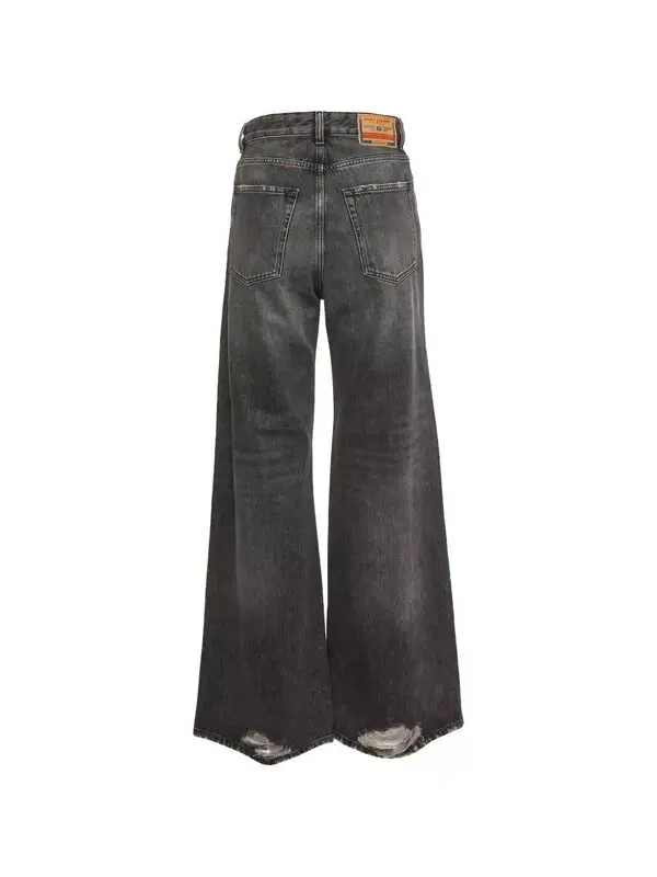 DIESEL® Denim Distressed Wide-leg Jeans