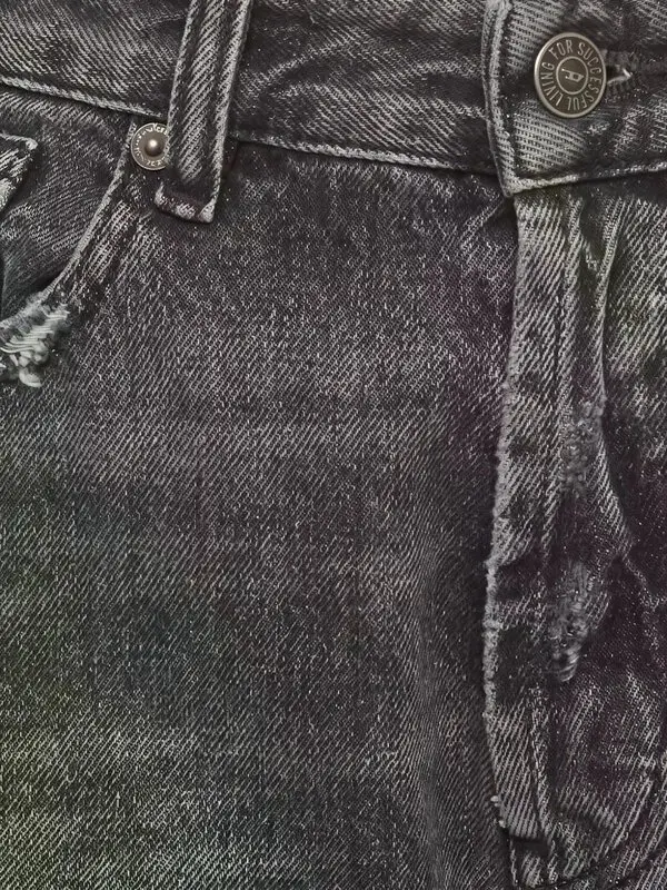 DIESEL® Denim Distressed Wide-leg Jeans