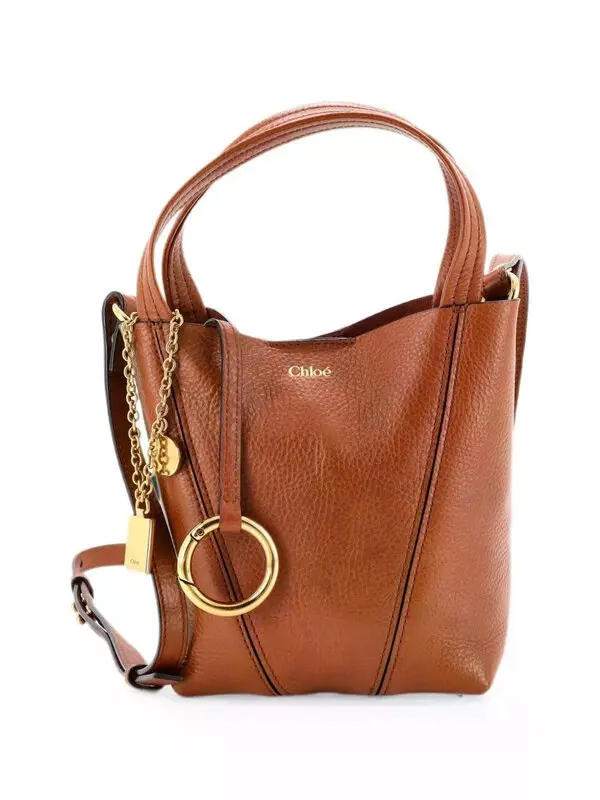 Chloé Small Spin Tote Leather Crossbody Bag - Brown