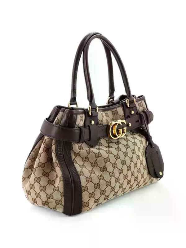 Gucci Gg Running Gg Canvas With Leather Medium Tote Bag