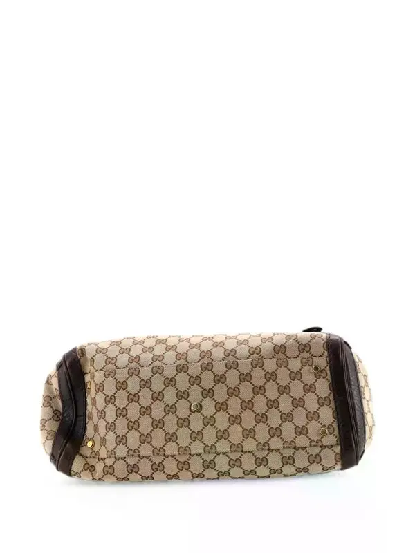 Gucci Gg Running Gg Canvas With Leather Medium Tote Bag