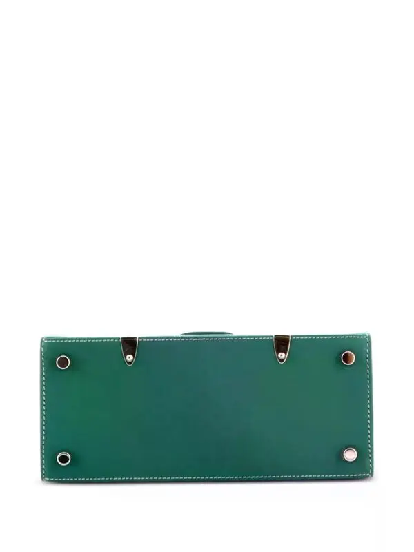 Goyard Structured Saigon Top Handle Bag Coated Canvas With Leather Mini Satchel - Green