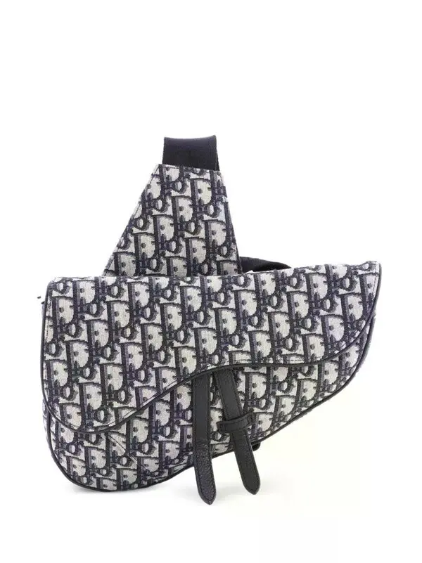 Dior Saddle Oblique Canvas Crossbody Bag - Blue